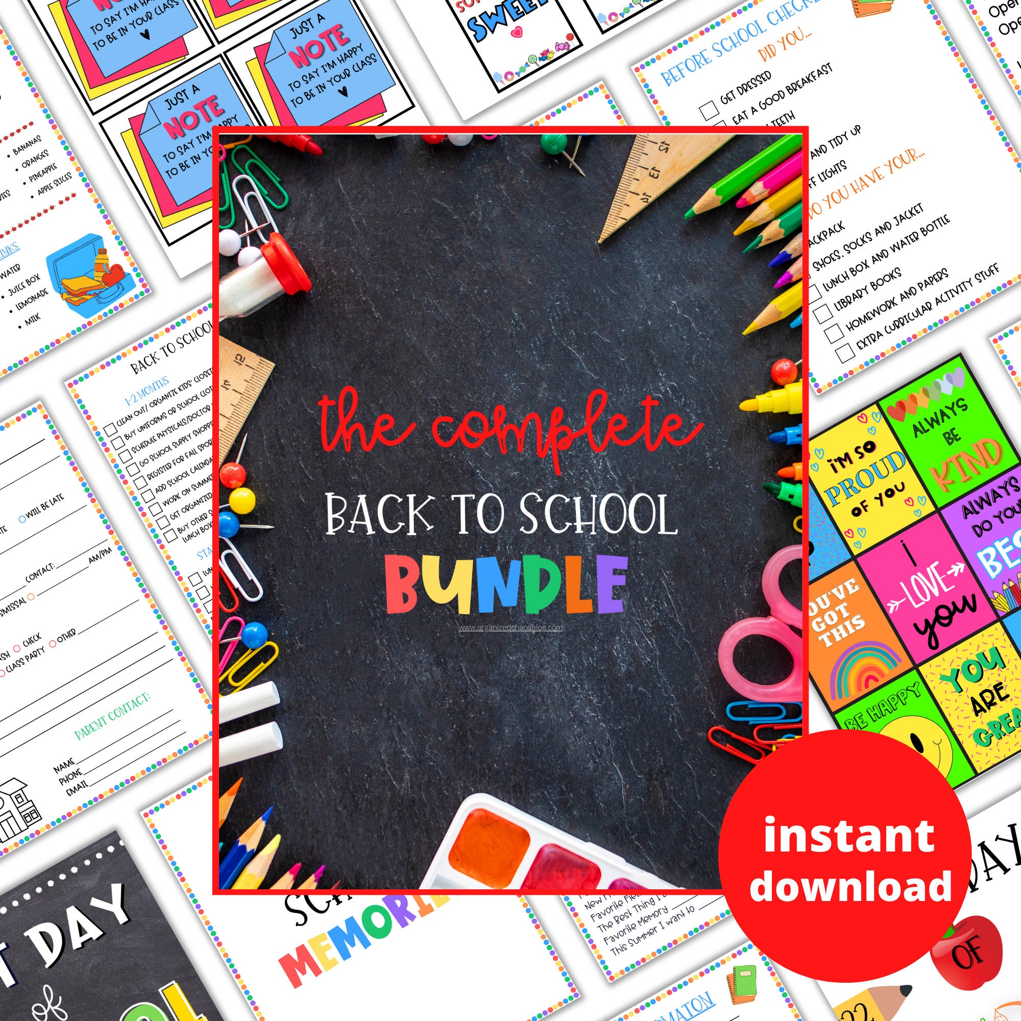 The Complete Back to School Bundle Back to School Printables School ...