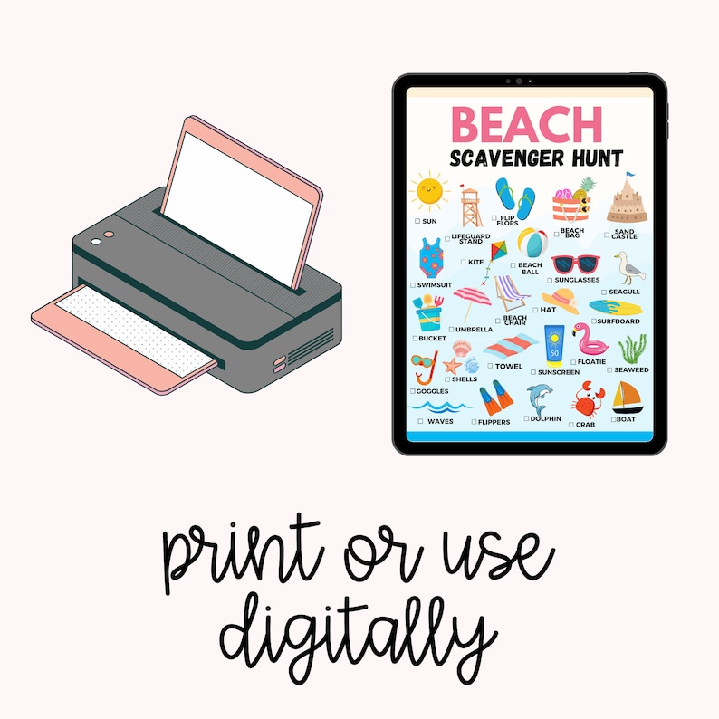 Beach Day Scavenger Hunt | Beach Scavenger Hunt | Beach Day Search and ...