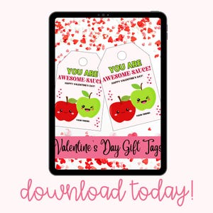 Valentine's Day Gift Tags - You Are Awesome-sauce! Valentine's Day ...