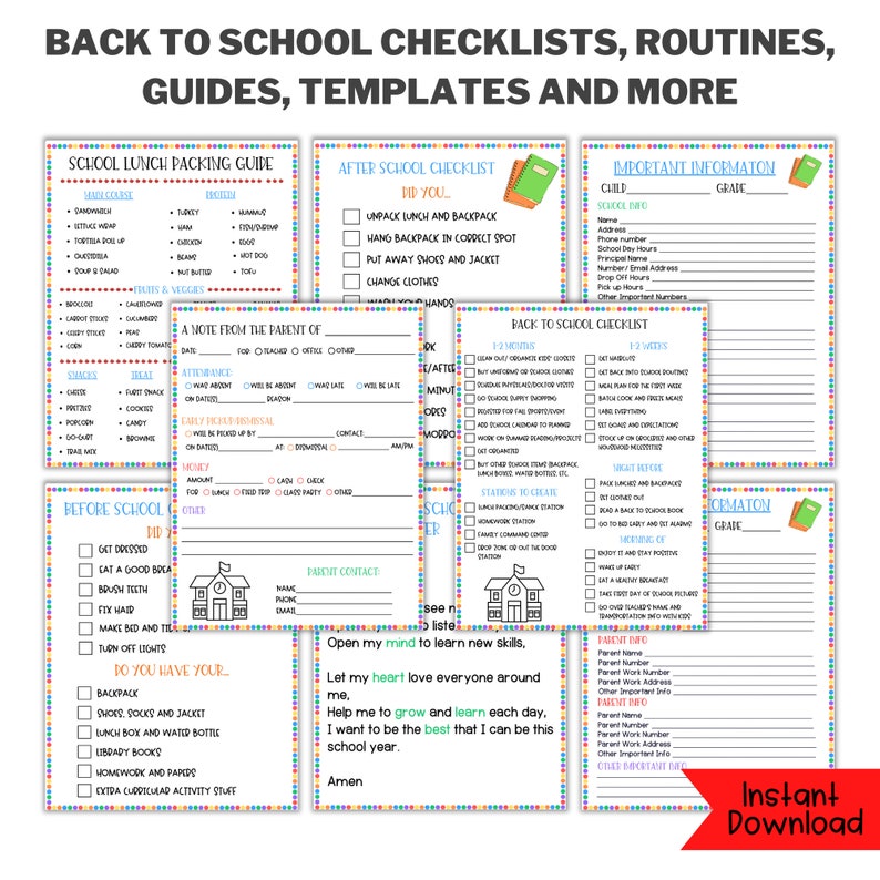 Back to School Bundle | Back to School | Back to School Printables ...