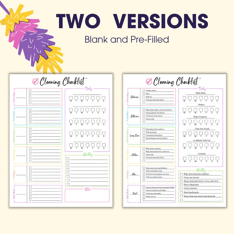 Home Cleaning Checklist | Zone Cleaning Checklist | Cleaning Checklist ...