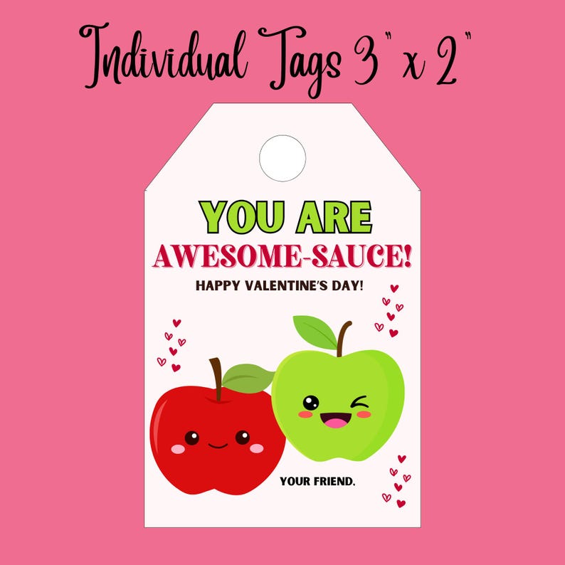 Valentine's Day Gift Tags - You Are Awesome-sauce! Valentine's Day ...