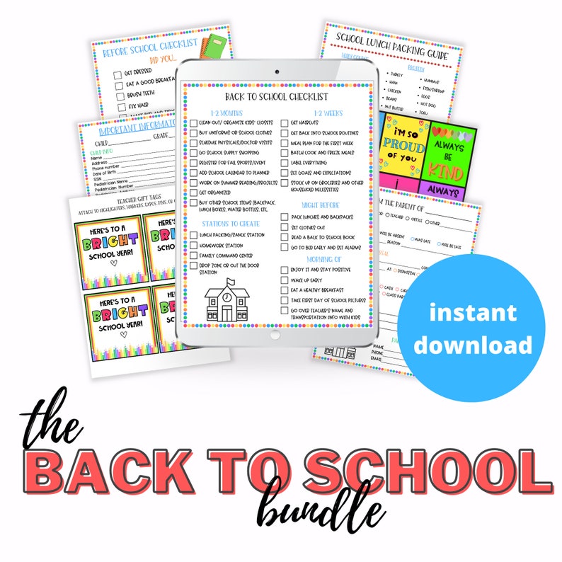 Back to School Bundle | Back to School | Back to School Printables ...