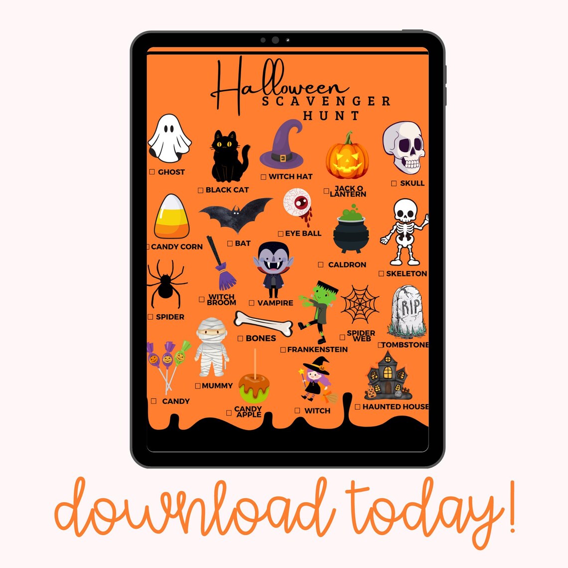 Halloween Scavenger Hunt Printable: Family Game (PDF Digital Download ...