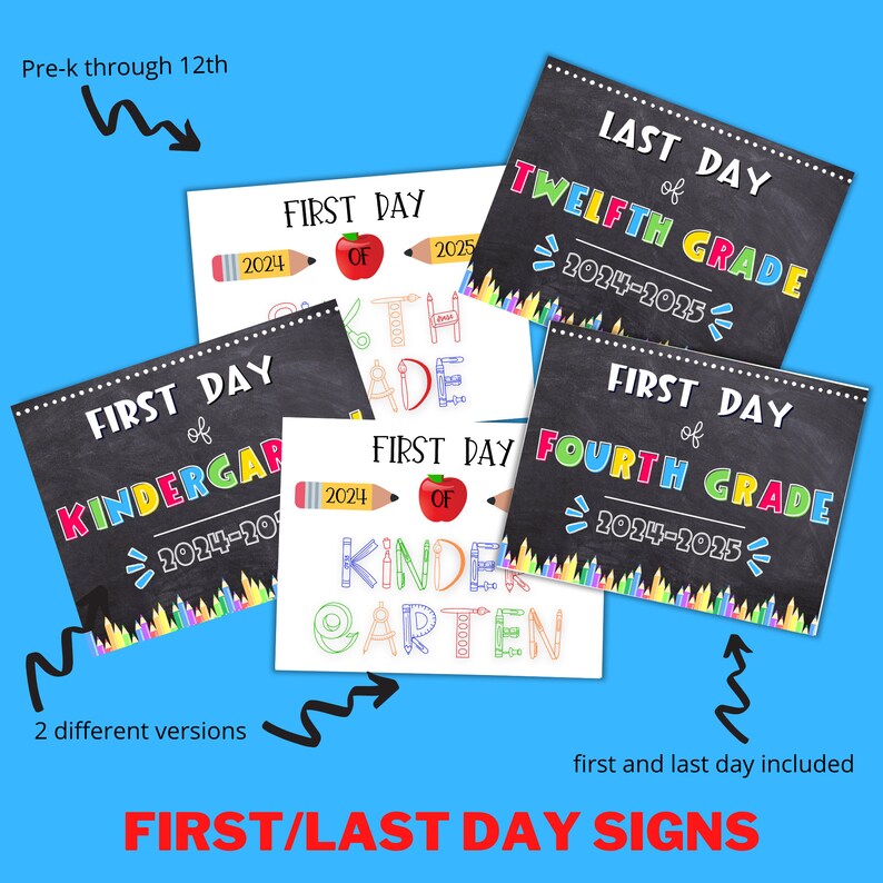 First/last Day of School Signs 2024-2025 |back to School Signs |back to ...