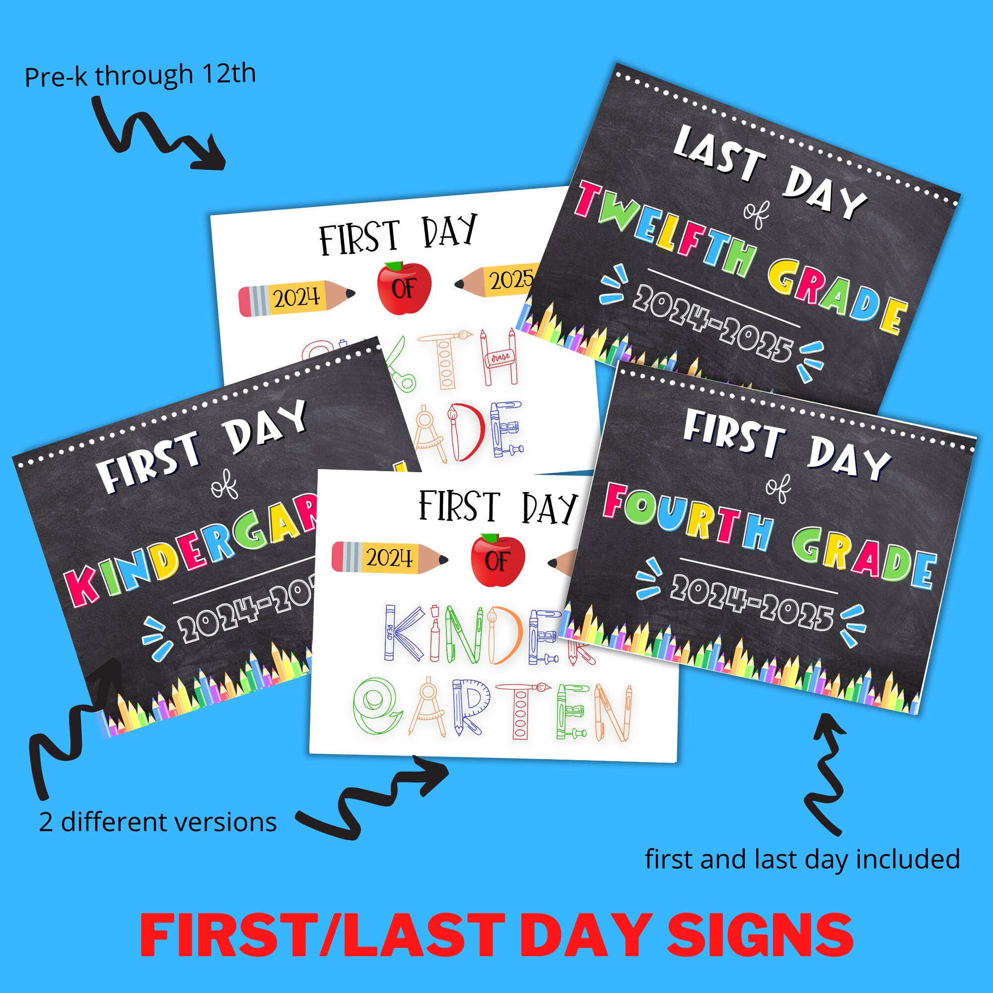 First/last Day of School Signs 2024-2025 |back to School Signs |back to ...