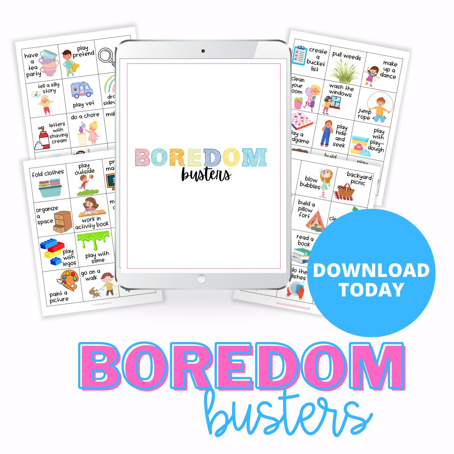 Boredom Busters for Kids | Summer Boredom Buster Cards | Boredom Buster ...