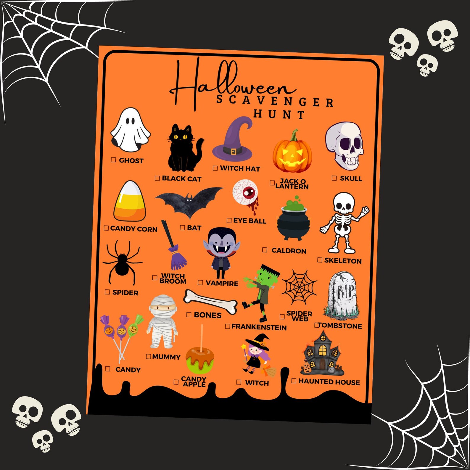 Halloween Scavenger Hunt Printable: Family Game (PDF Digital Download ...