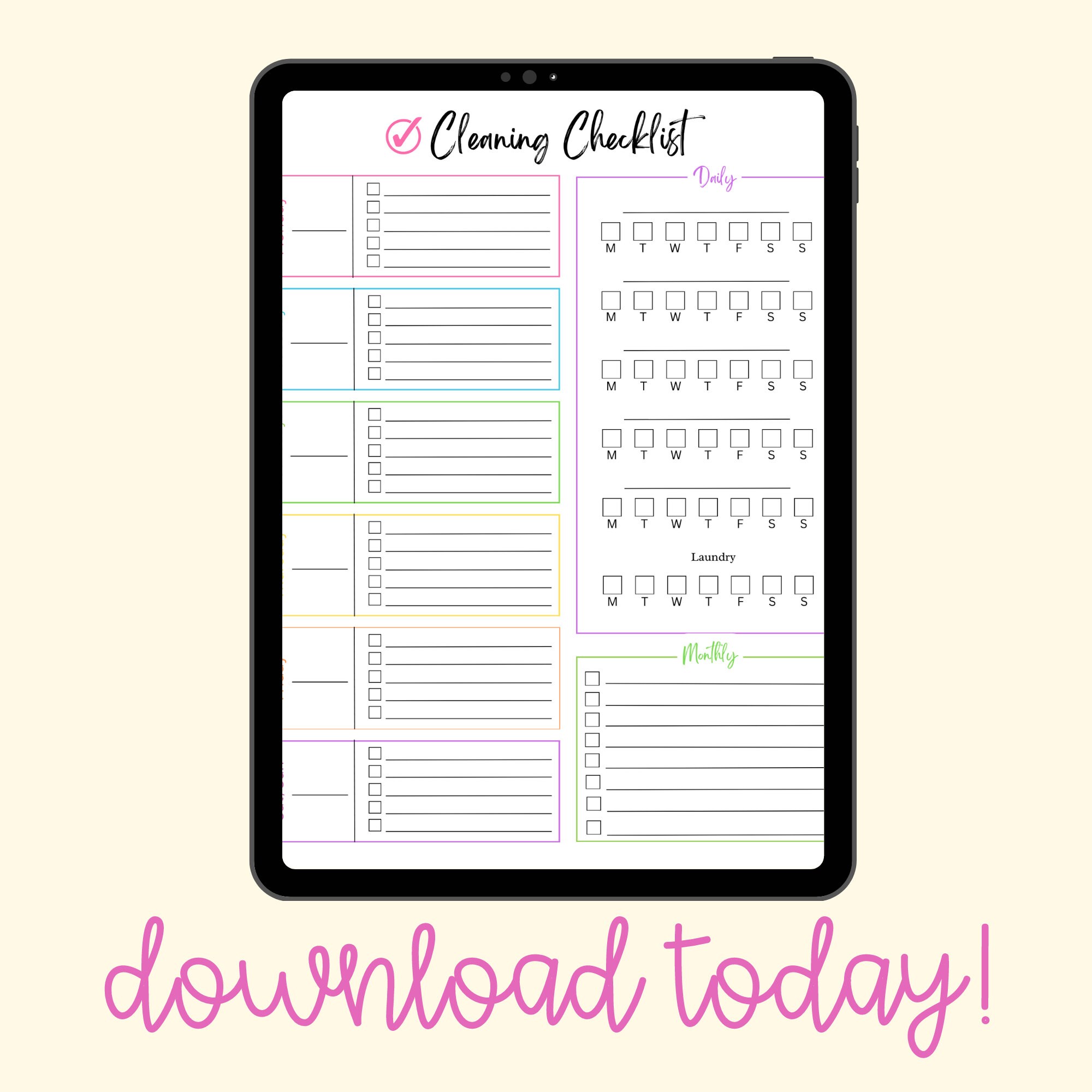 Home Cleaning Checklist | Zone Cleaning Checklist | Cleaning Checklist ...