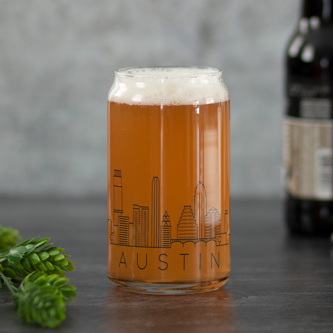 AUSTIN, TEXAS Skyline Can Beer Glass - Etsy