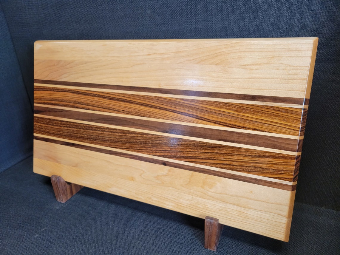 Maple, Black Walnut, & Zebrawood Cutting Board - Etsy