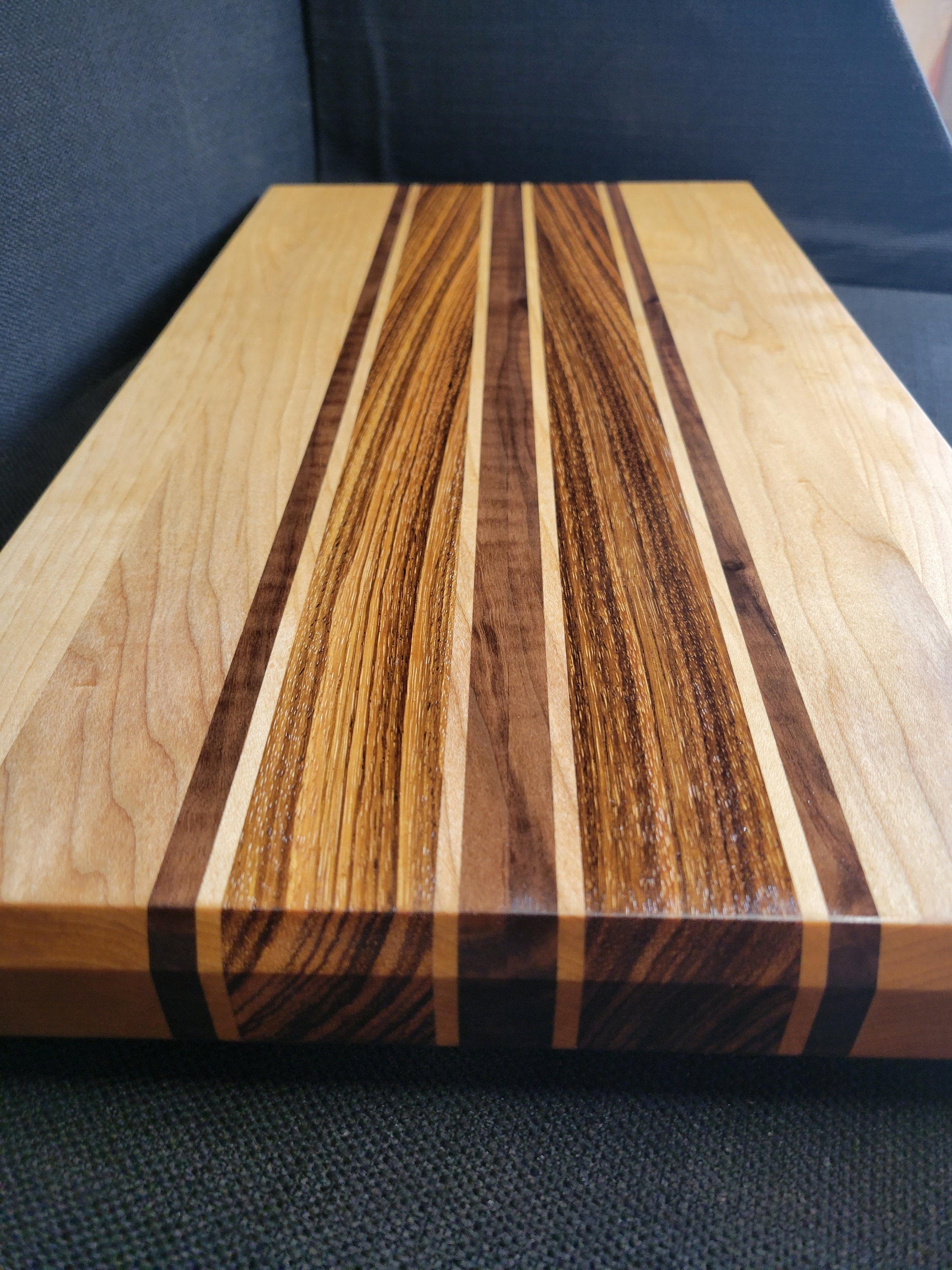 Maple, Black Walnut, & Zebrawood Cutting Board - Etsy