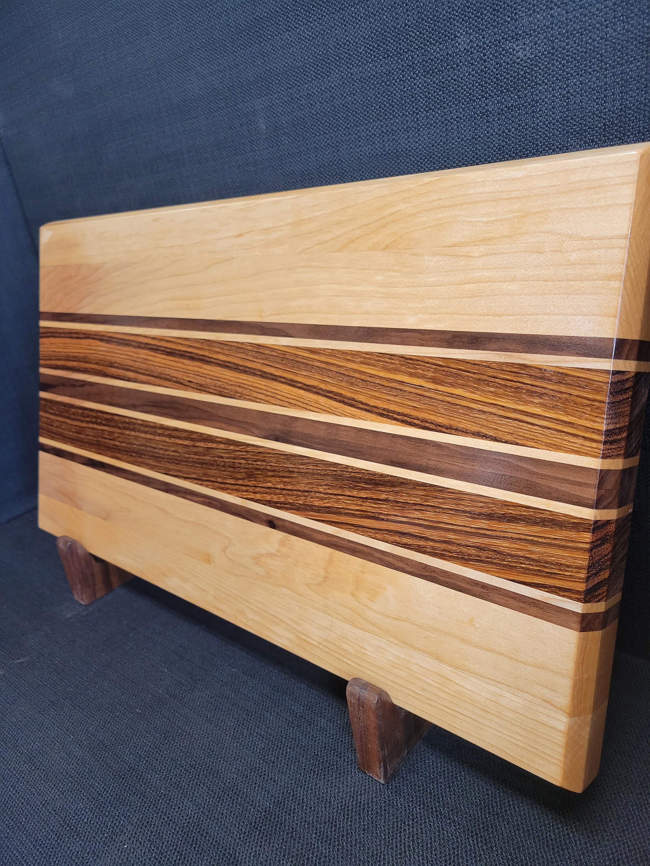 Maple, Black Walnut, & Zebrawood Cutting Board - Etsy