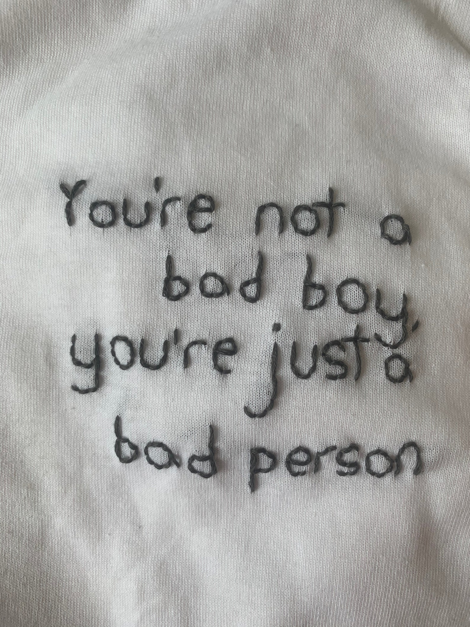Hand Embroidered you're Not a Bad Boy Just a Bad | Etsy India