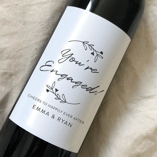 Custom Engagement Wine Label Engagement Gift Pairs Well With - Etsy