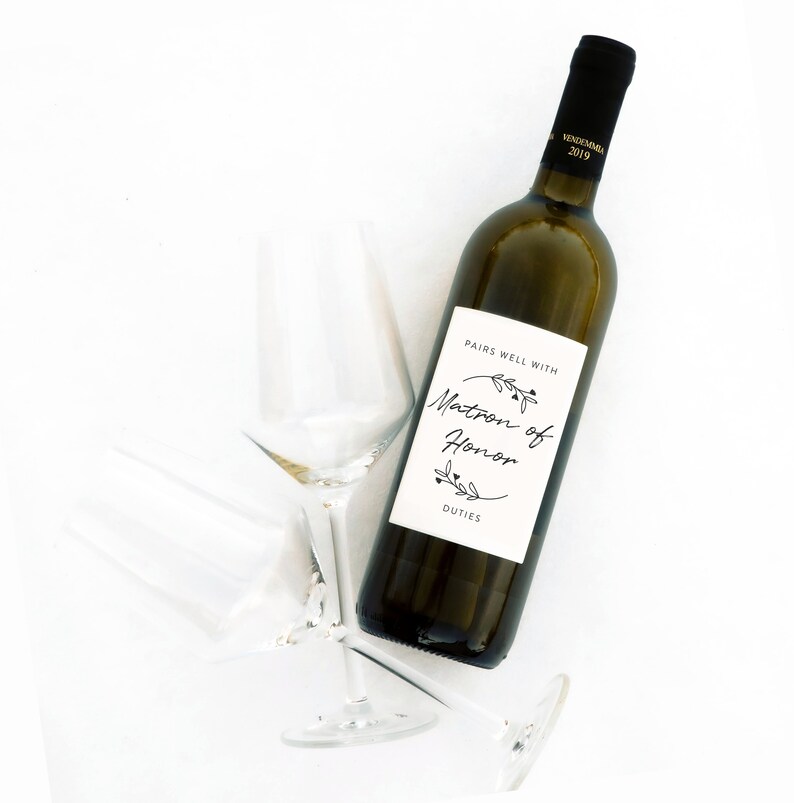 Matron of Honor Proposal Wine Label, Bridesmaid Gift - Etsy