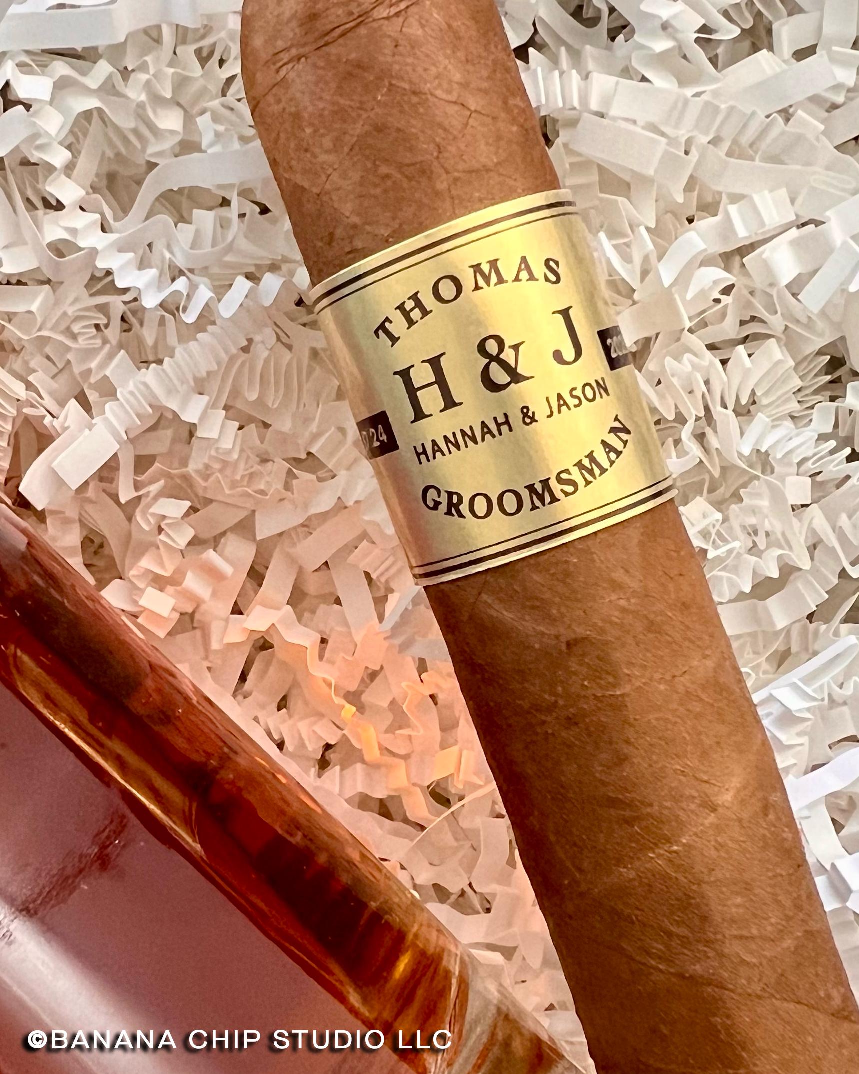 Custom Wedding Cigar Bands, Groomsmen Proposal Gold Cigar - Etsy