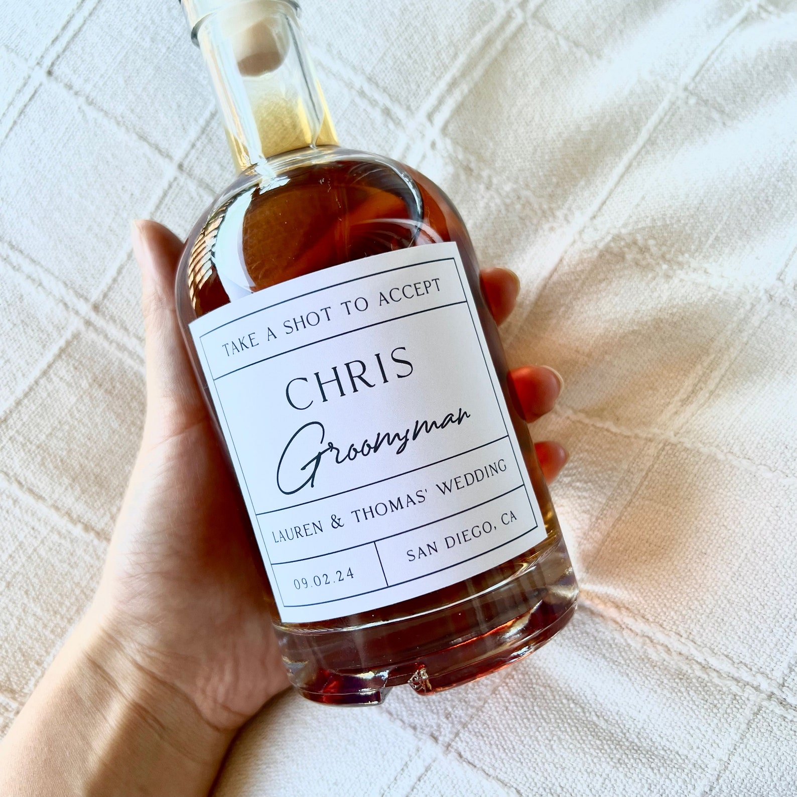 Groomsmen Proposal Label, Custom Groomsman Whiskey Proposal Gift Box ...