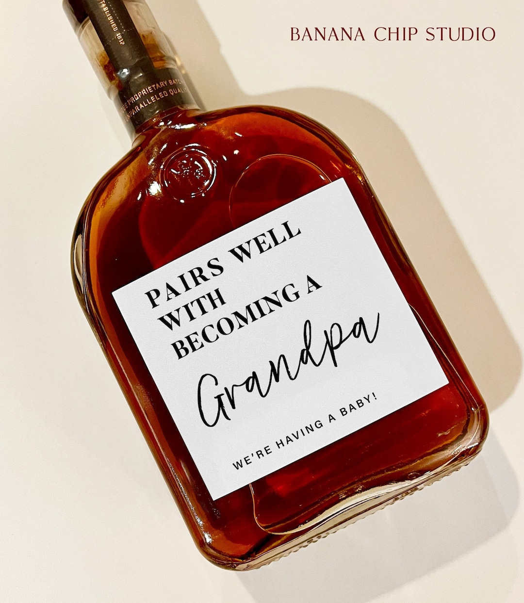 New Grandpa Gift: Pregnancy Announcement Whiskey Label - Etsy