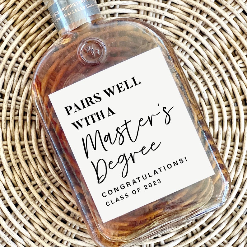 Master's Degree Graduation Gift Graduation Wine Label - Etsy