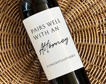 Law School Graduation Gift, Law Degree Wine Label, Bar Exam Gift ...
