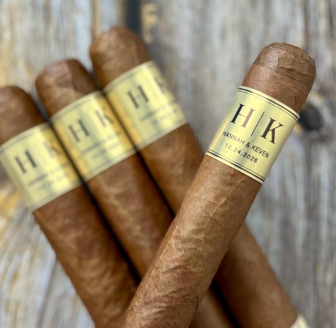 Custom Wedding Cigar Label, Groomsmen Cigar Wraps, Gold Cigar Band ...
