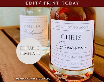 Printable Custom Whiskey Bottle 5CL Mini Label Template - Etsy