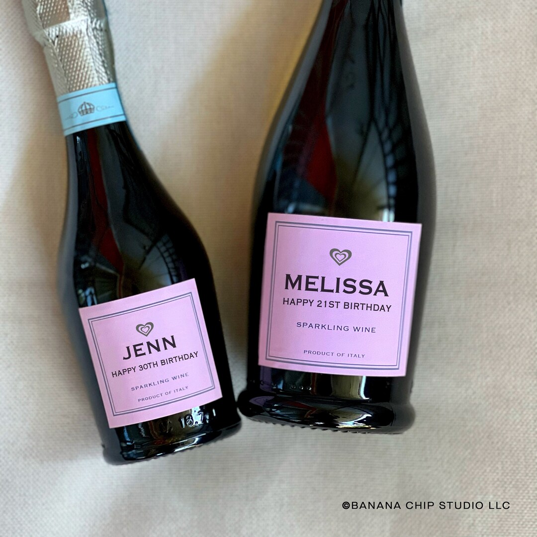 Birthday Prosecco Mini Champagne Label -21st Birthday Favors Custom ...