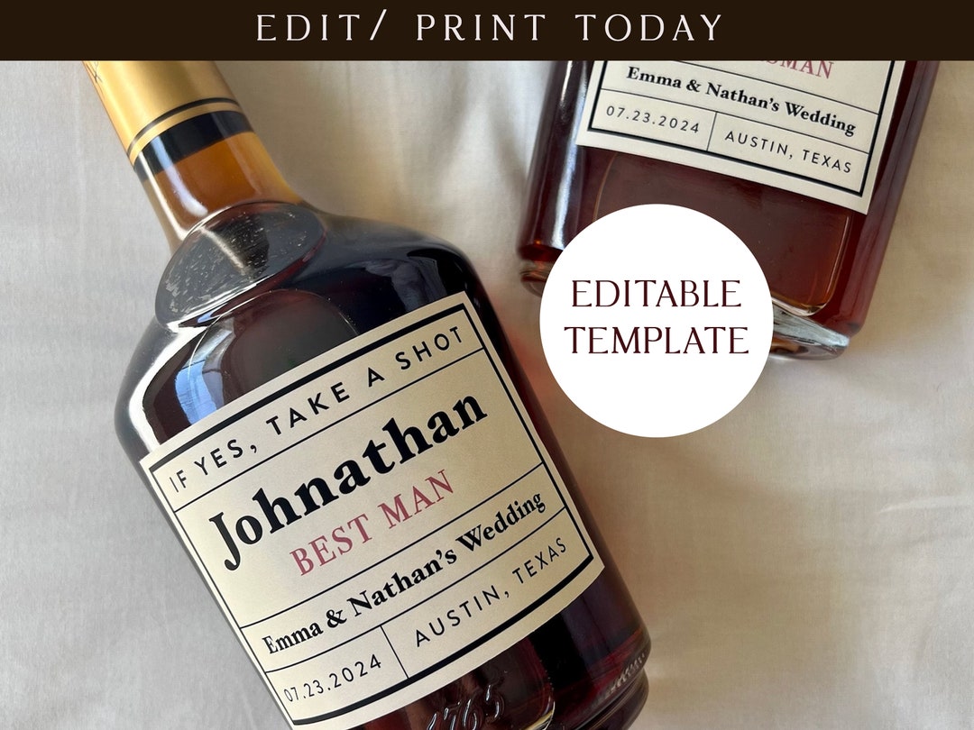 Personalized Whiskey Label: Groomsmen Proposal Gift (digital Download ...