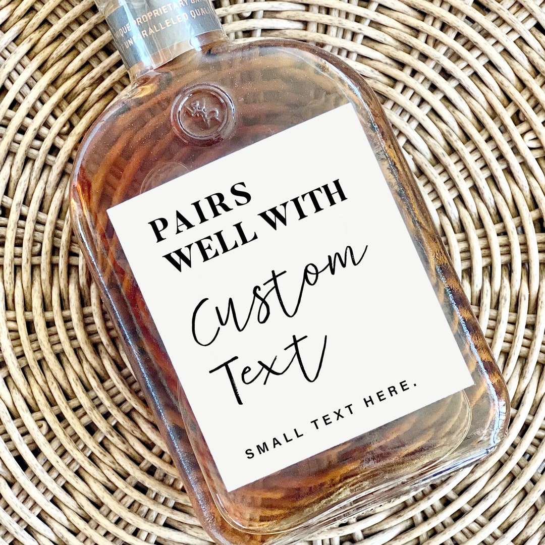 Custom Liquor Label Pairs Well With Custom Text Custom - Etsy