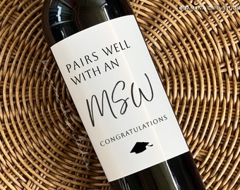 Custom Graduation Wine Label, University College Graduation Gift, Class ...