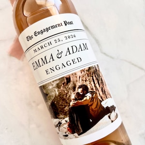 Custom Photo Engagement Label, Engagement Gifts for New Couple ...