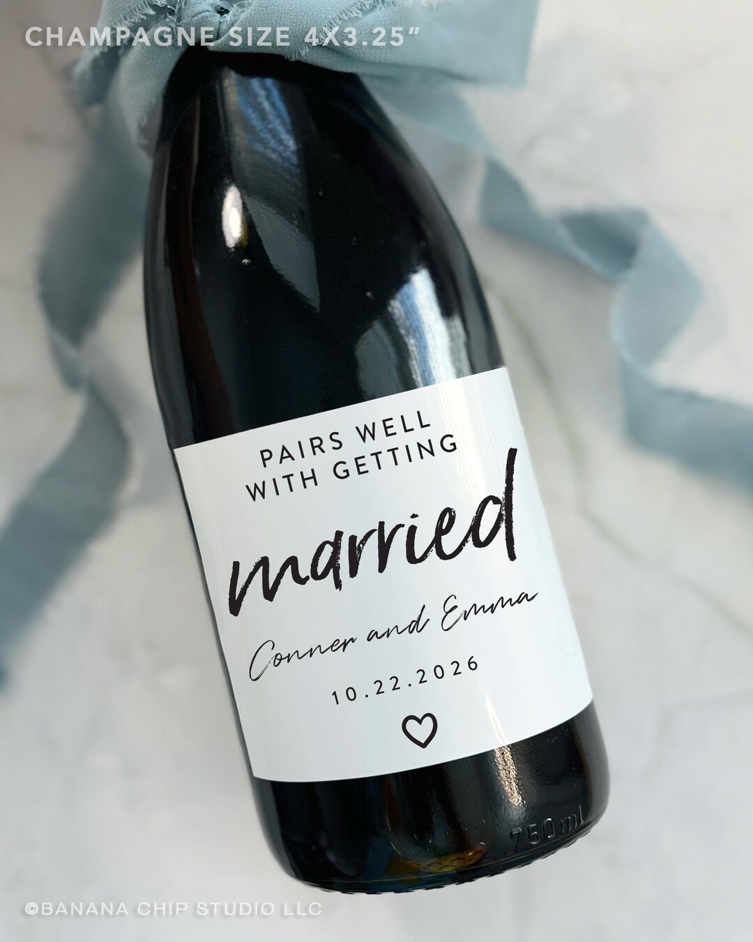 Pairs Well With Getting Married, Newly Engaged Couple Gift Wine Label ...
