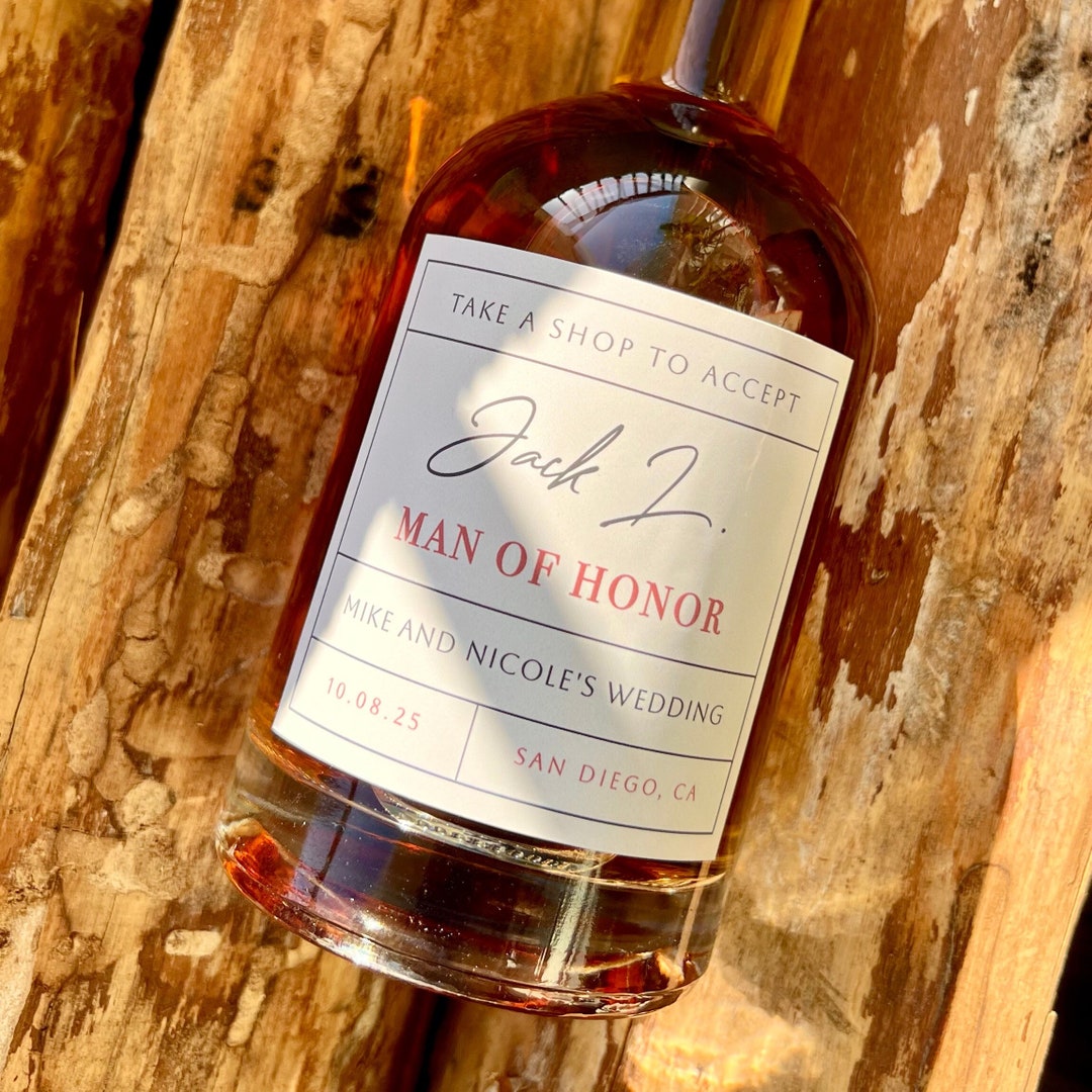 Man of Honor Whiskey Label: Custom Groomsman Proposal Gift - Etsy