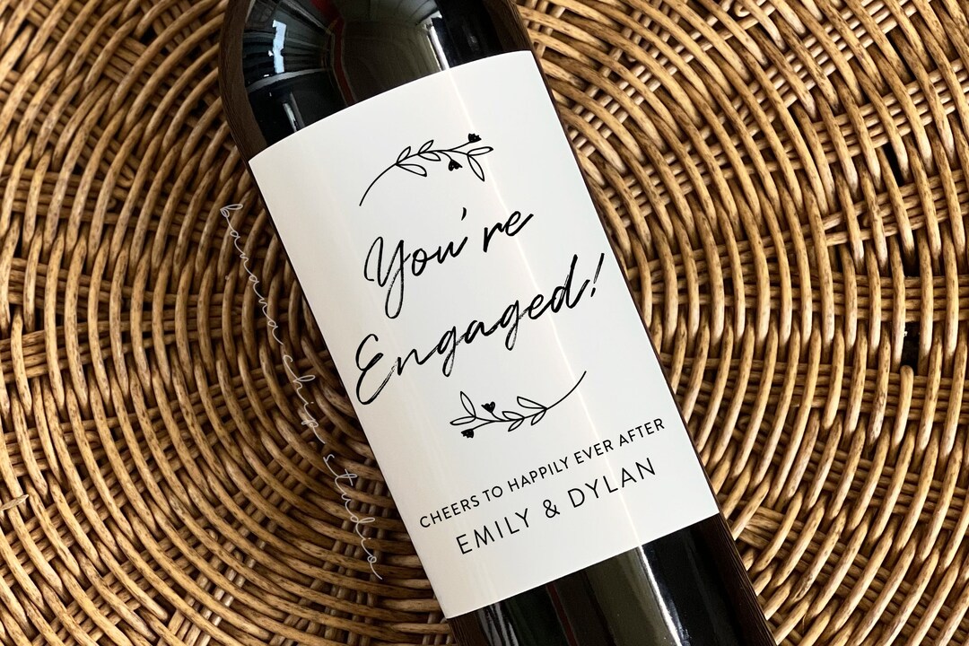 Custom Engagement Wine Label Engagement Gift Pairs Well With - Etsy