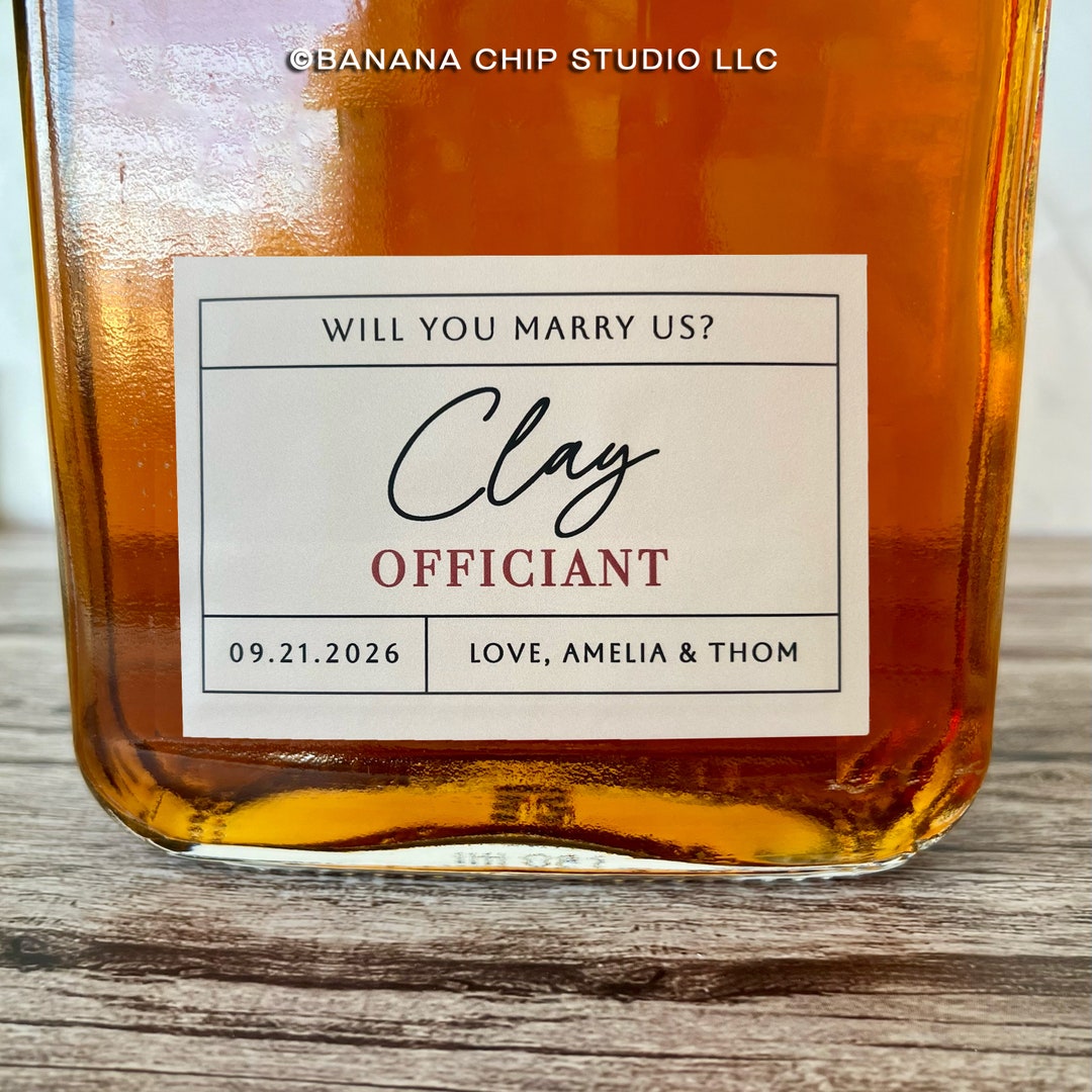 Personalized Officiant Proposal Gift Box Label, Pastor Officiant ...