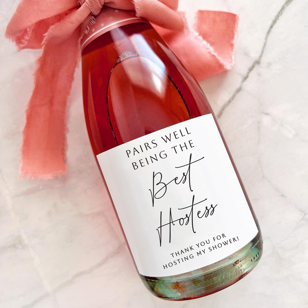 Pairs Well With Being the Best Hostess Wine Label, Thank You Gift ...