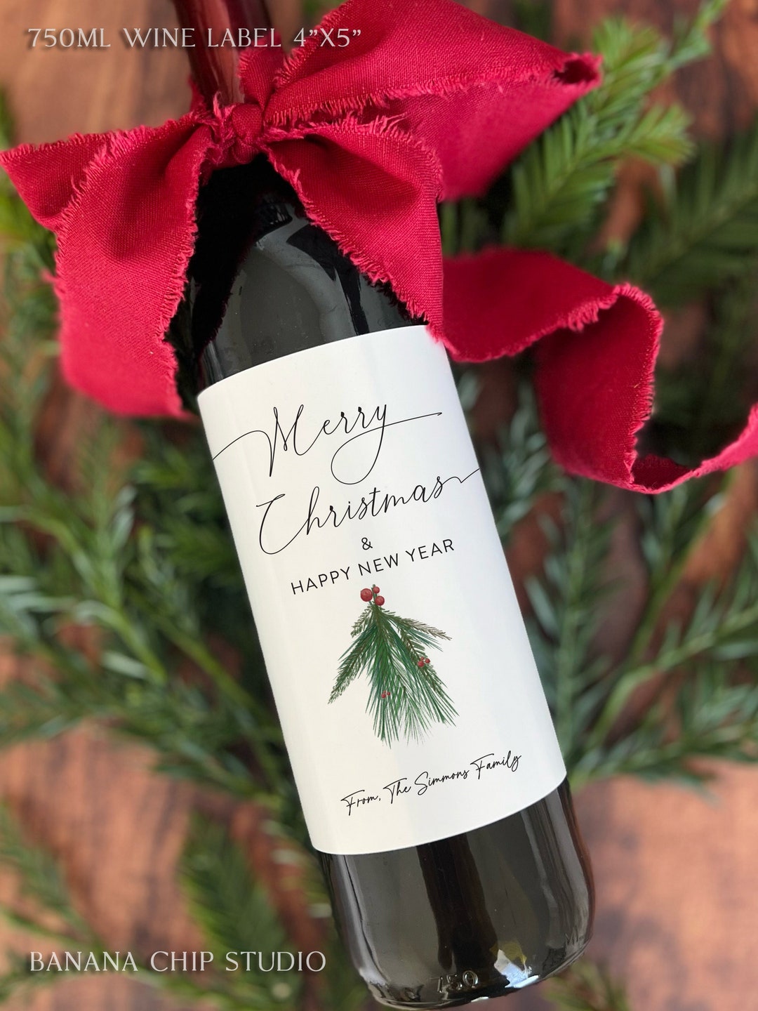 Personalized Christmas Labels, Merry Christmas, Holiday Gifts, Custom ...