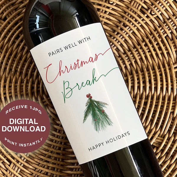 Teacher Wine Label - Etsy