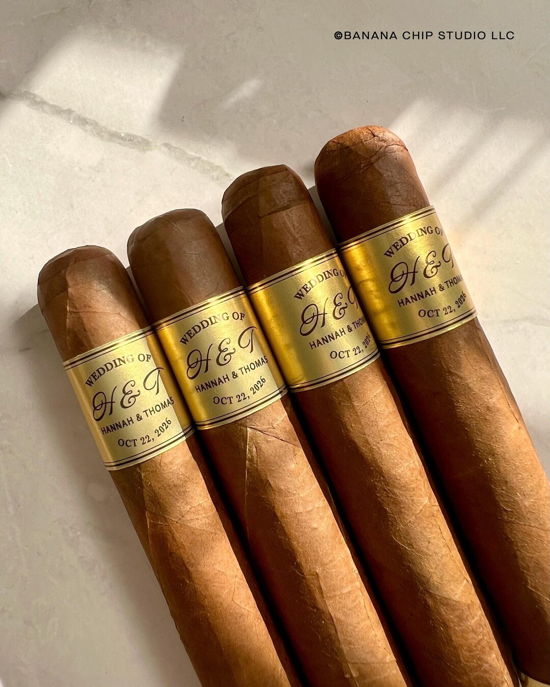 Custom Wedding Cigar Label, Groomsmen Cigar Wraps, Gold Cigar Band ...