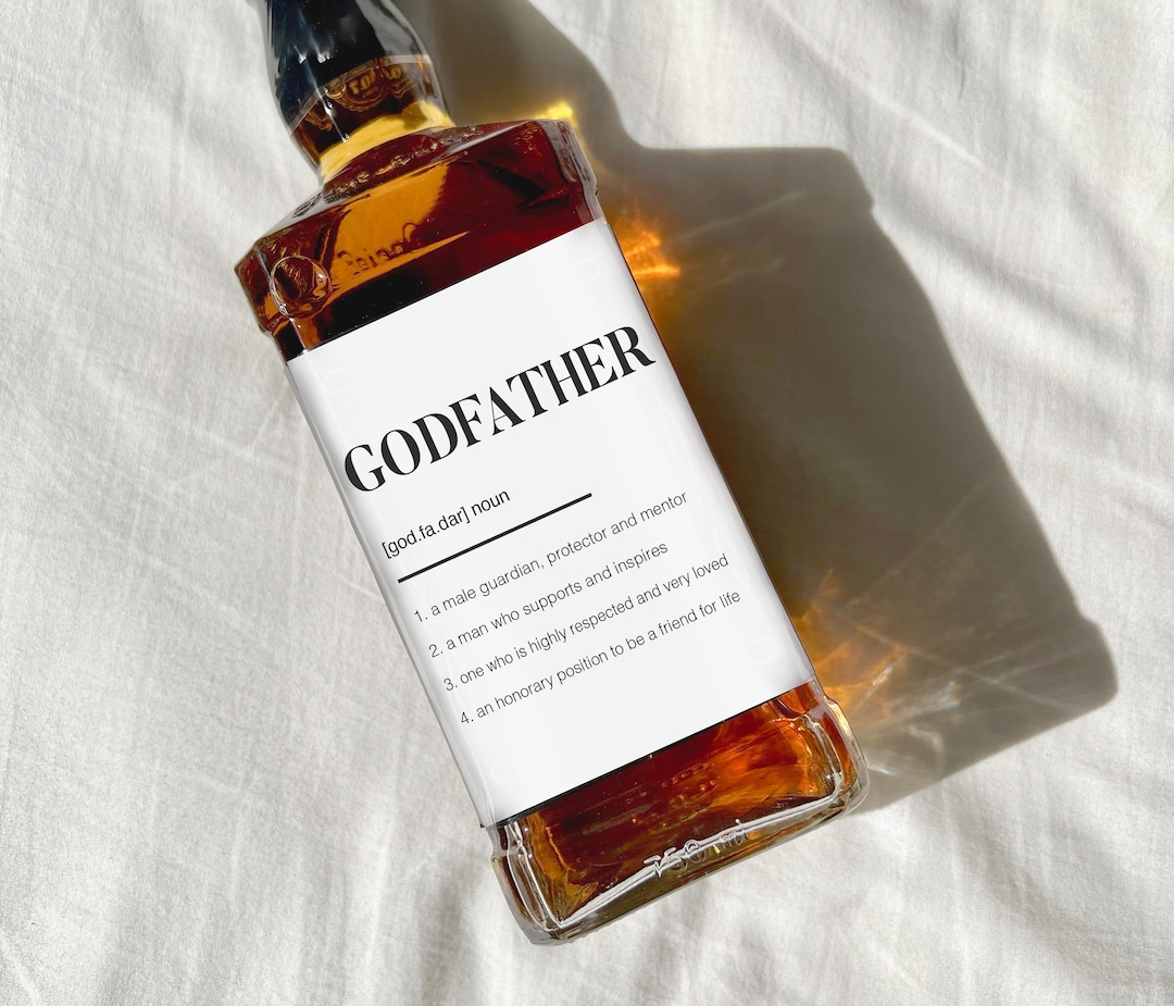 Godfather Proposal Whiskey Label, Pairs Well With Godfather, Godparents ...