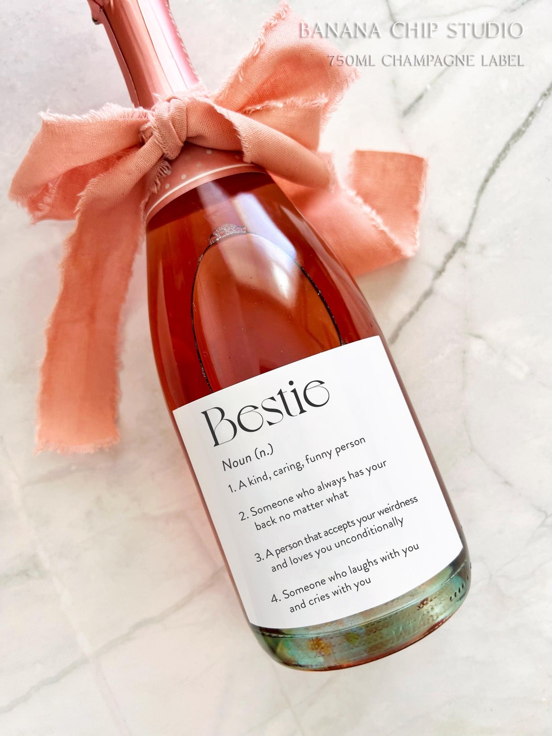 Bestie Definition Wine Label, Friendship Gift, Champagne Sticker - Etsy