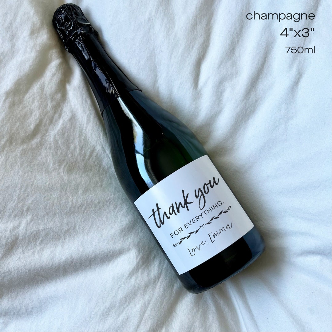 Thank You Wine Bottle Label, Parents Thank You Gift, Wedding Day Thank ...