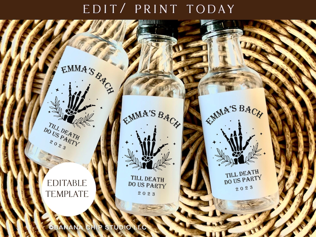 Editable Bachelorette Party Mini Shot Labels: Fiesta Theme (digital ...