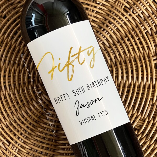 50th Birthday Wine - Etsy
