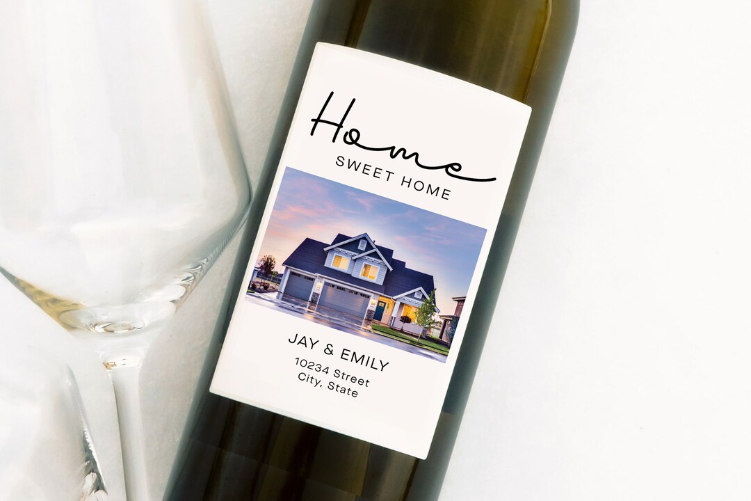 New Home Wine Label - Housewarming Gifts for New Home - Congrats on ...