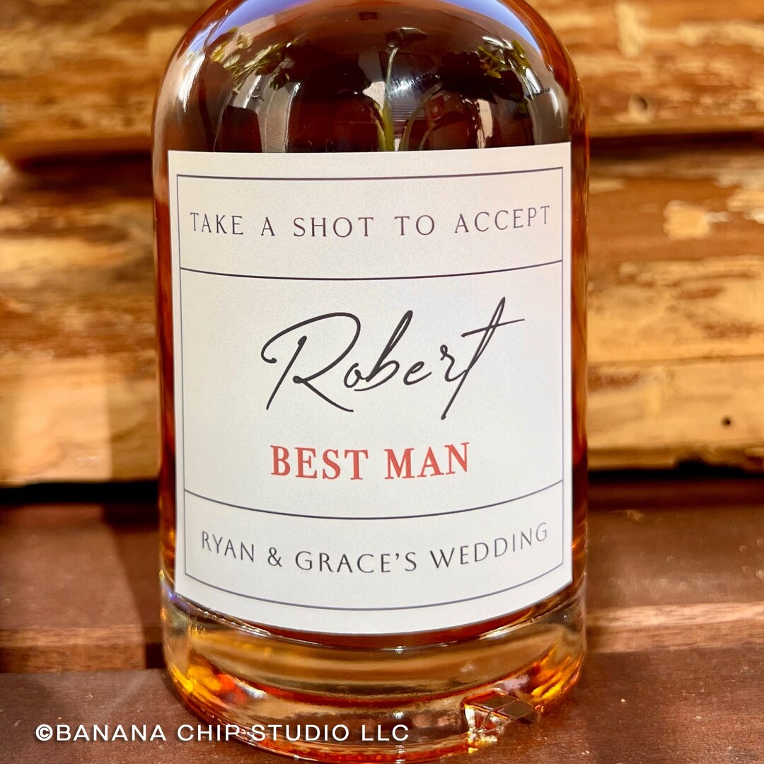 Groomsmen Proposal Gift Box Label, Groomsman Gift, Custom Whiskey Label ...