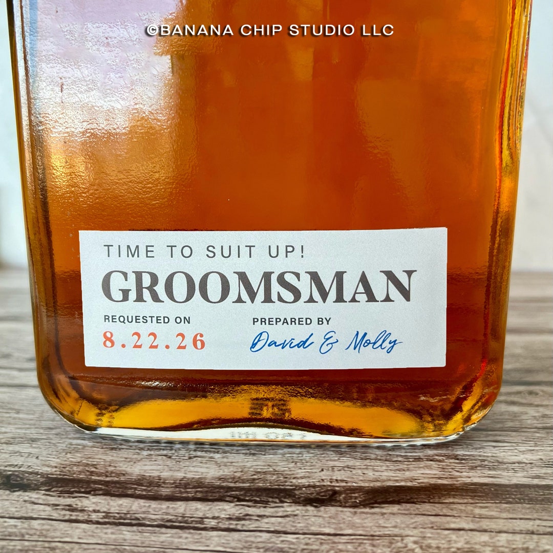 Personalized Groomsmen Whiskey Label, Best Man Proposal Gift Box Label ...