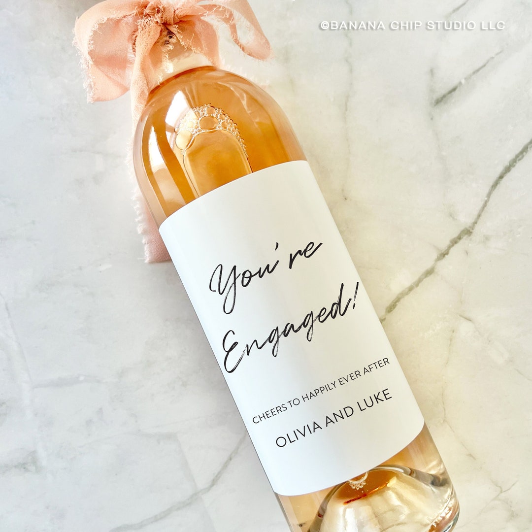 Custom Engagement Wine Label, Engagement Gift, Pairs Well With ...