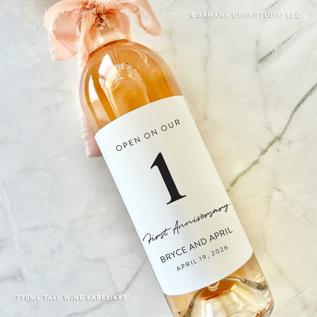 Custom Anniversary Wine Label: Personalized Milestone Gift - Etsy